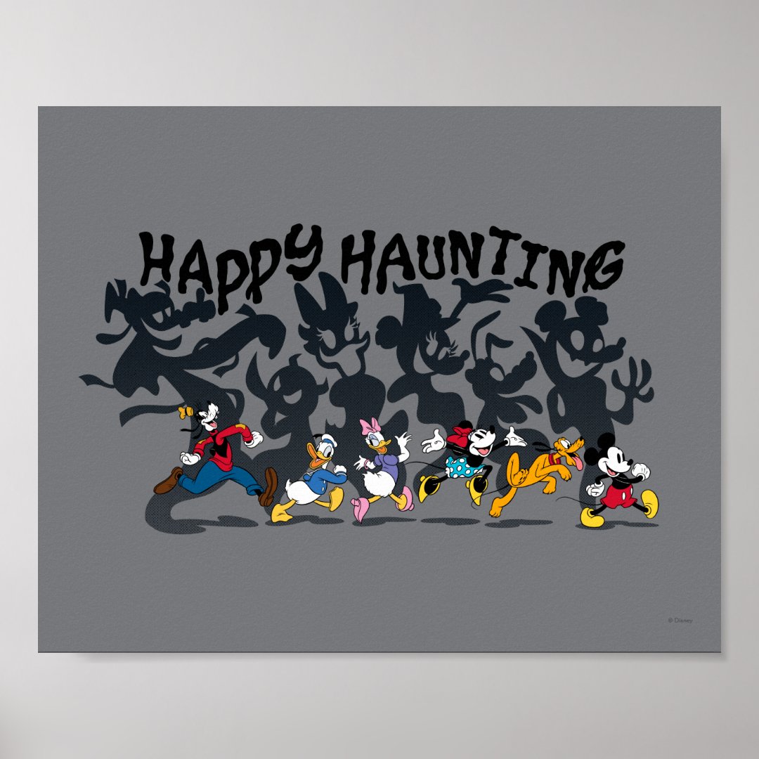 Happy Haunting from Mickey and Friends Poster | Zazzle