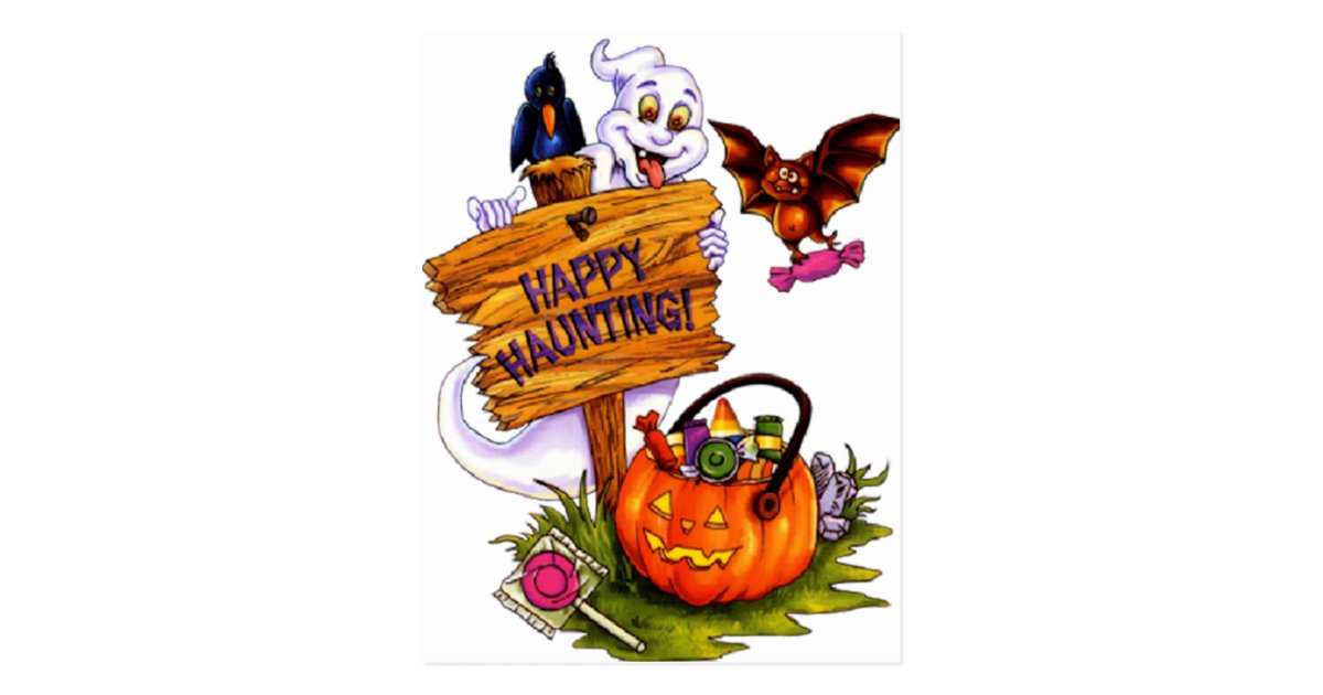 Happy Haunting Postcard | Zazzle.com