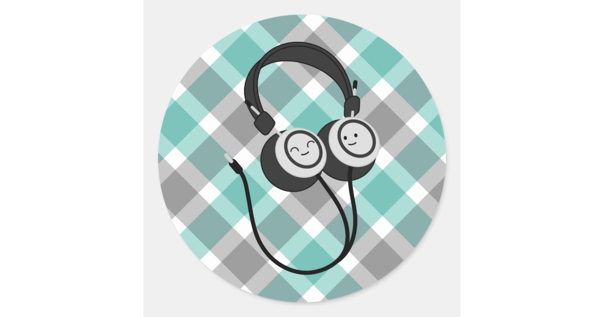 Happy Headphone Stickers | Zazzle