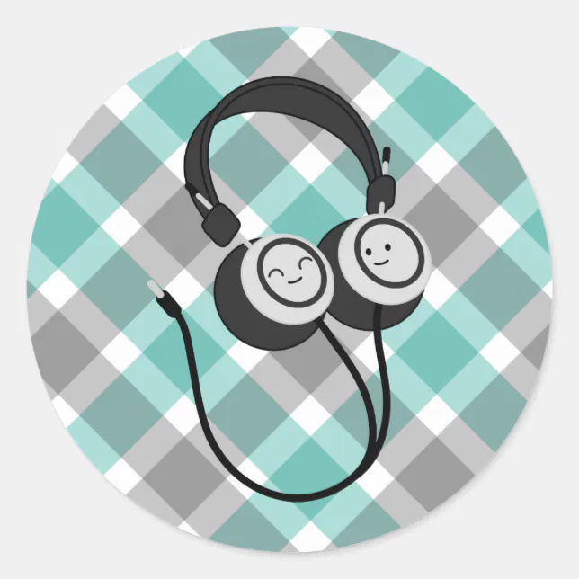 Happy Headphone Stickers | Zazzle