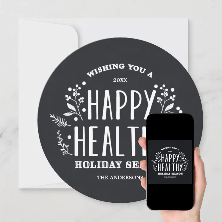 Happy Healthy Holiday | Holiday Photo Card | Zazzle