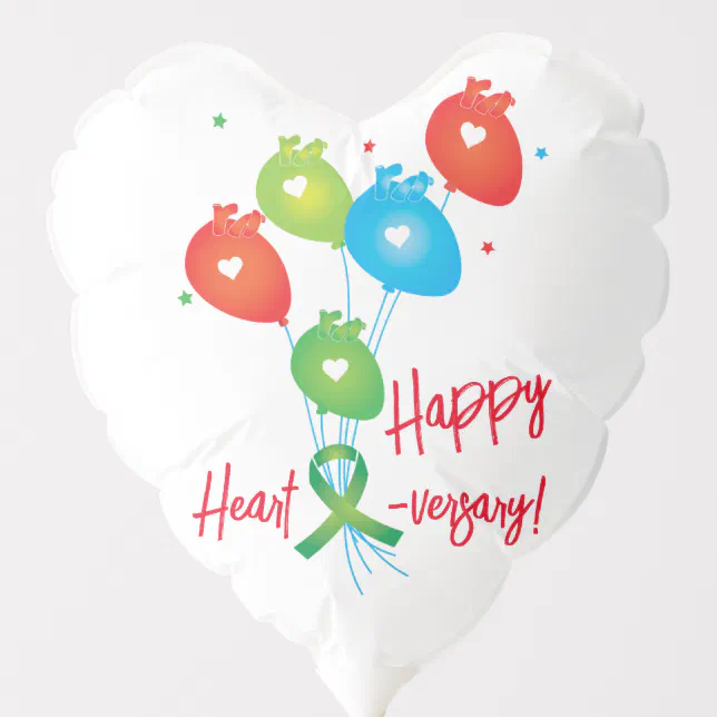 Happy Heart-versary Customizable Balloon | Zazzle