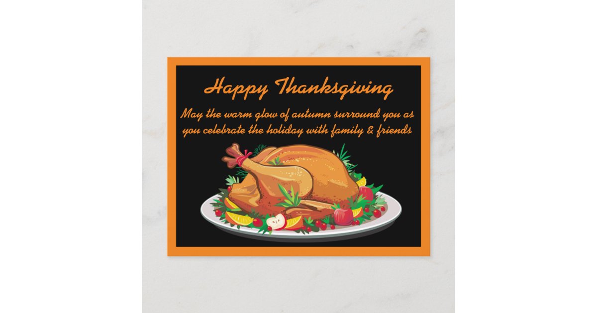 Happy Heartwarming Thanksgiving Greeting Postcard | Zazzle