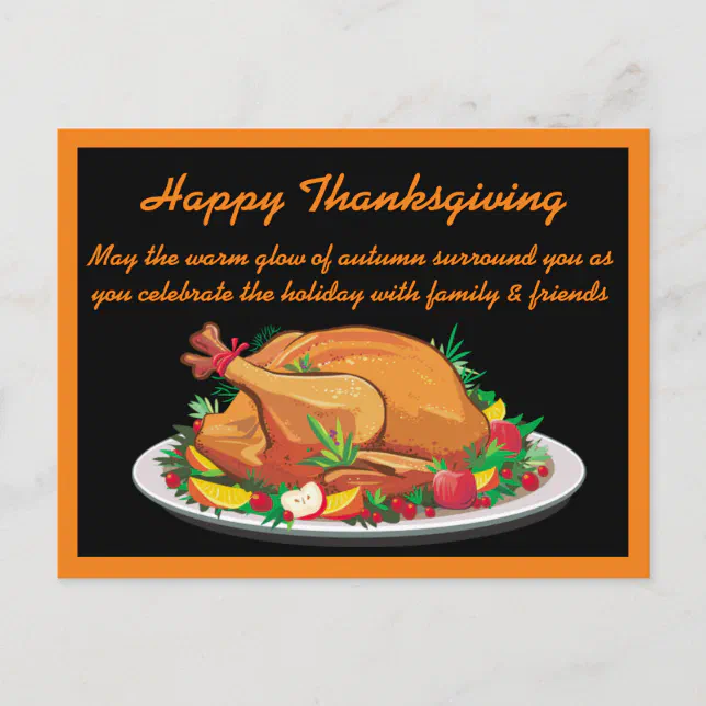 Happy Heartwarming Thanksgiving Greeting Postcard | Zazzle