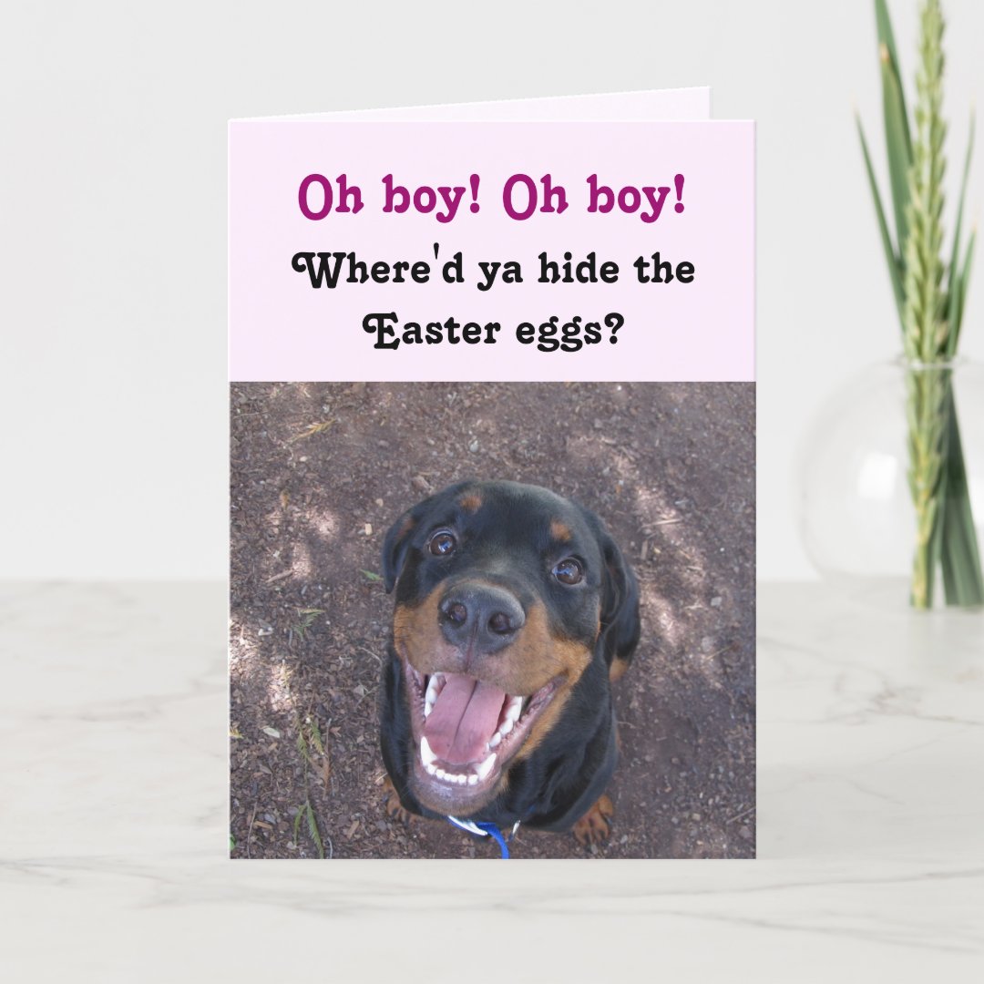 Happy Heidi Rottweiler Easter Card | Zazzle