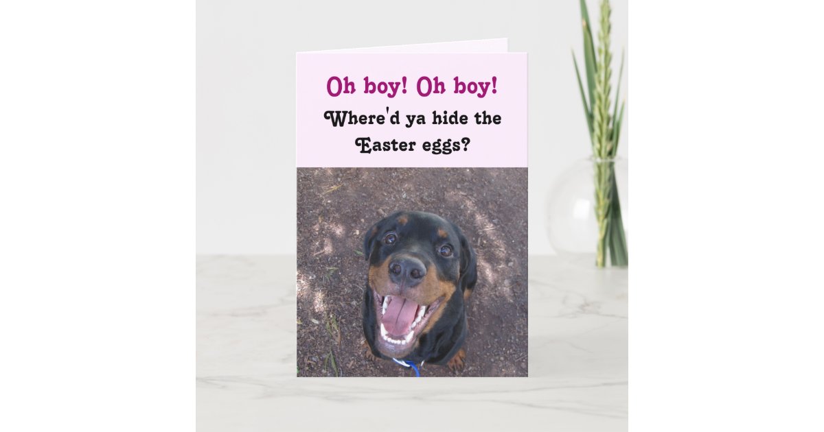 Happy Heidi Rottweiler Easter Card | Zazzle