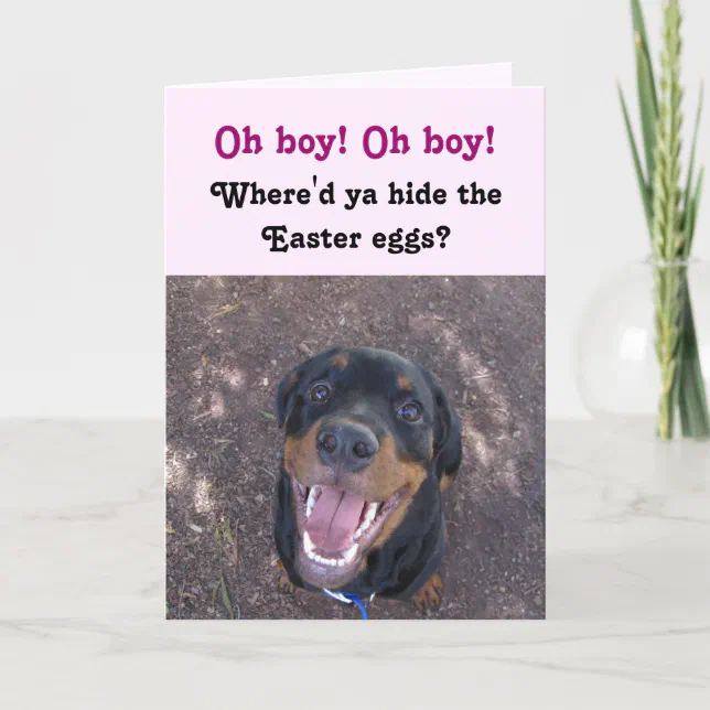 Happy Heidi Rottweiler Easter Card | Zazzle