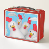 Happy hen clipart metal lunch box | Zazzle