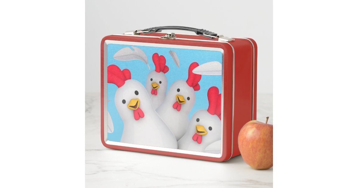 Happy hen clipart metal lunch box | Zazzle