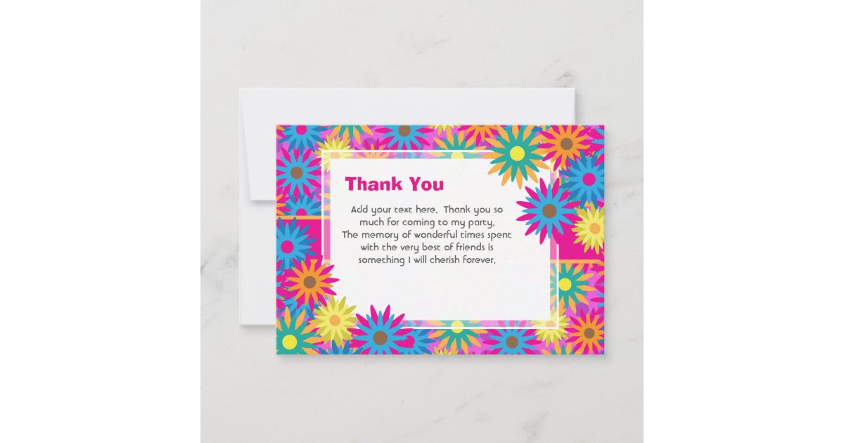 Happy Hippie Flower Power Thank You Notes | Zazzle
