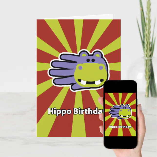Happy Hippo Birthday Card | Zazzle