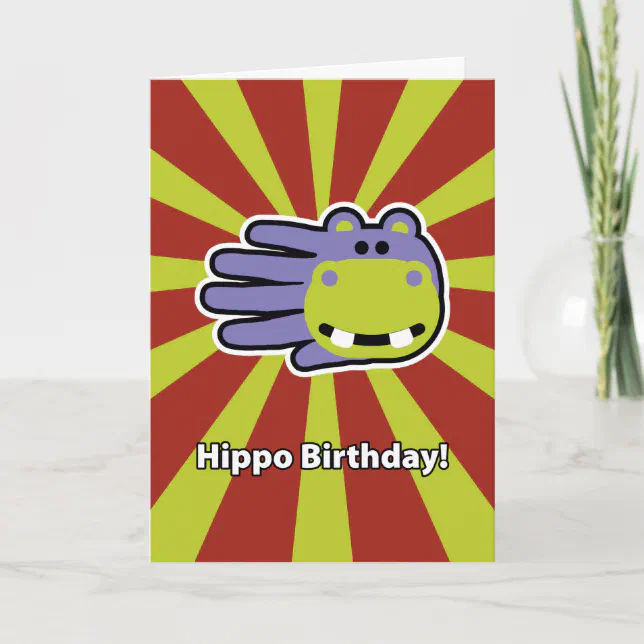 Happy Hippo Birthday Card | Zazzle