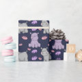 Happy Hippos and Flowers Wrapping Paper | Zazzle