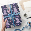 Happy Hippos and Flowers Wrapping Paper | Zazzle