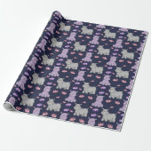 Happy Hippos and Flowers Wrapping Paper | Zazzle