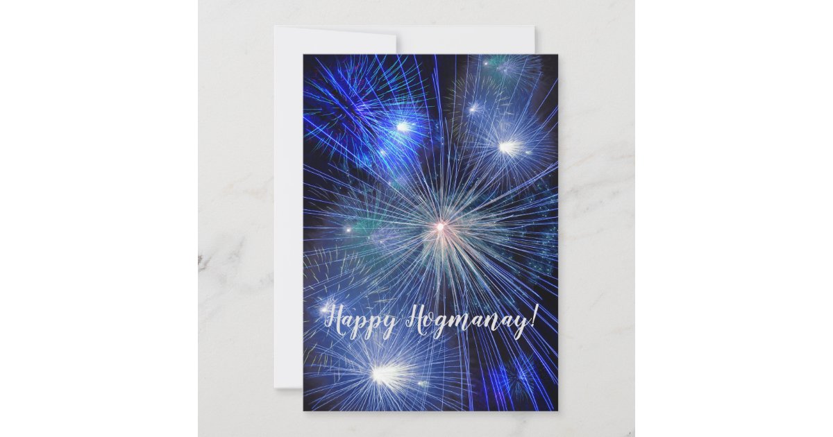 Happy Hogmanay Scottish New Year Fireworks Holiday Card | Zazzle