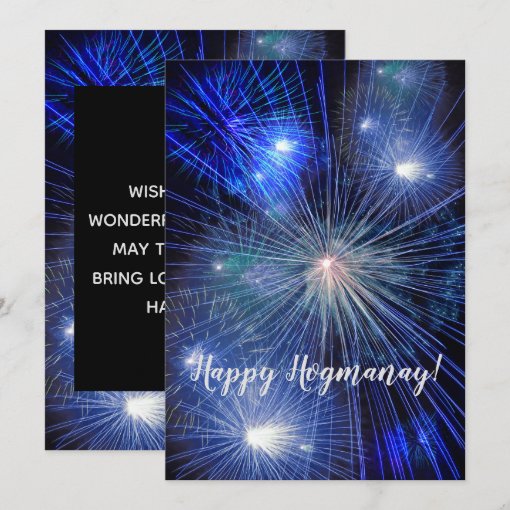 Happy Hogmanay Scottish New Year Fireworks Holiday Card | Zazzle