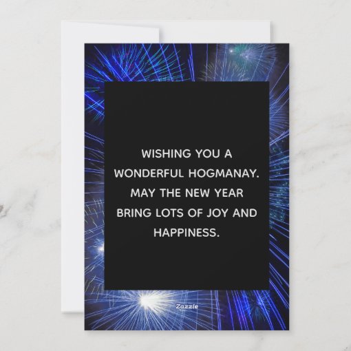 Happy Hogmanay Scottish New Year Fireworks Holiday Card | Zazzle