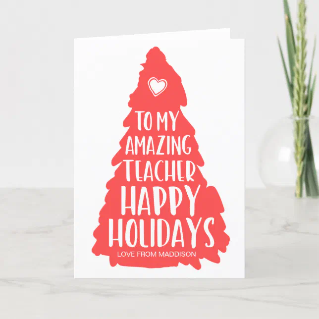 Happy Holiday Card for Amazing Preschool Teacher | Zazzle