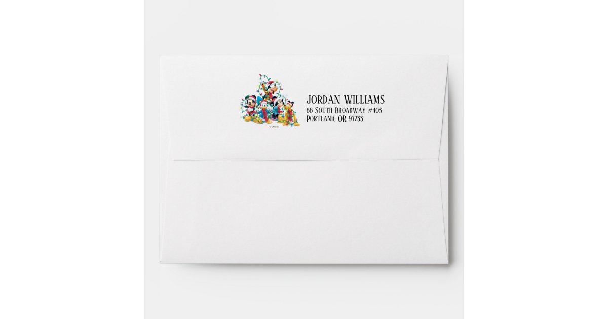 Happy Holiday | Mickey & Friends Envelope | Zazzle