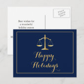 Happy Holidays Attorney Law Firm Scales Holiday Postcard | Zazzle