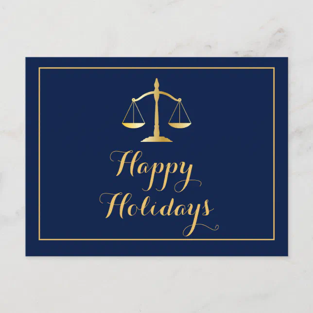 Happy Holidays Attorney Law Firm Scales Holiday Postcard | Zazzle
