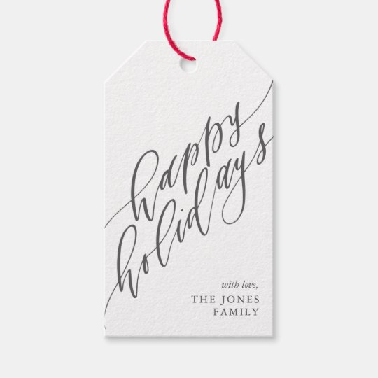 Happy Holidays Calligraphy Gift Tag | Zazzle.com