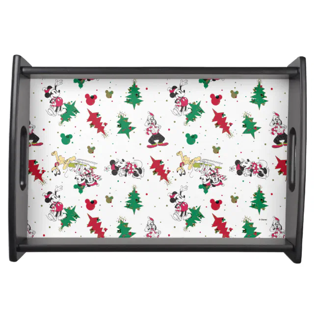 Happy Holidays | Christmas Mickey Mouse & Friends Serving Tray | Zazzle