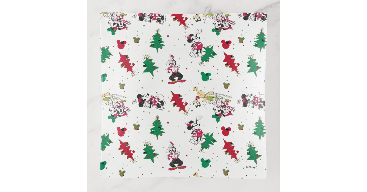 Happy Holidays | Christmas Mickey Mouse & Friends Trinket Tray | Zazzle
