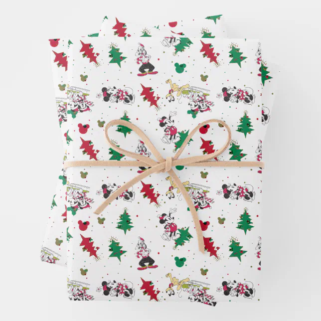 Happy Holidays | Christmas Mickey Mouse & Friends Wrapping Paper Sheets ...