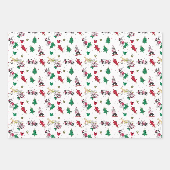 Happy Holidays | Christmas Mickey Mouse & Friends Wrapping Paper Sheets ...