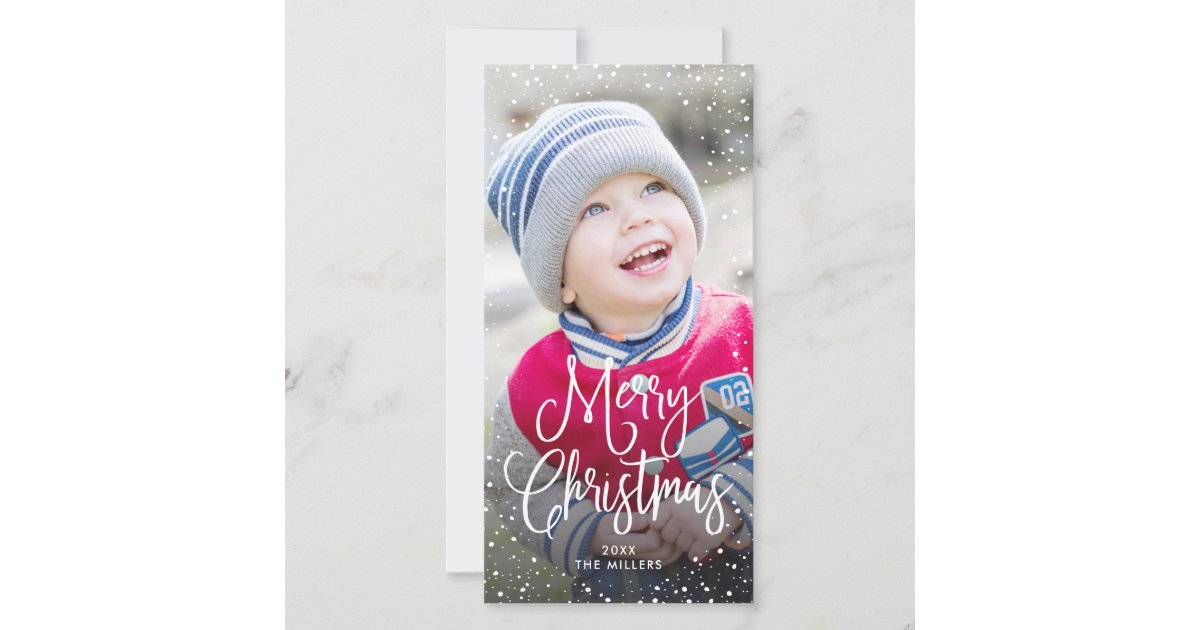 Happy Holidays Christmas Snow Photo Holiday Card | Zazzle