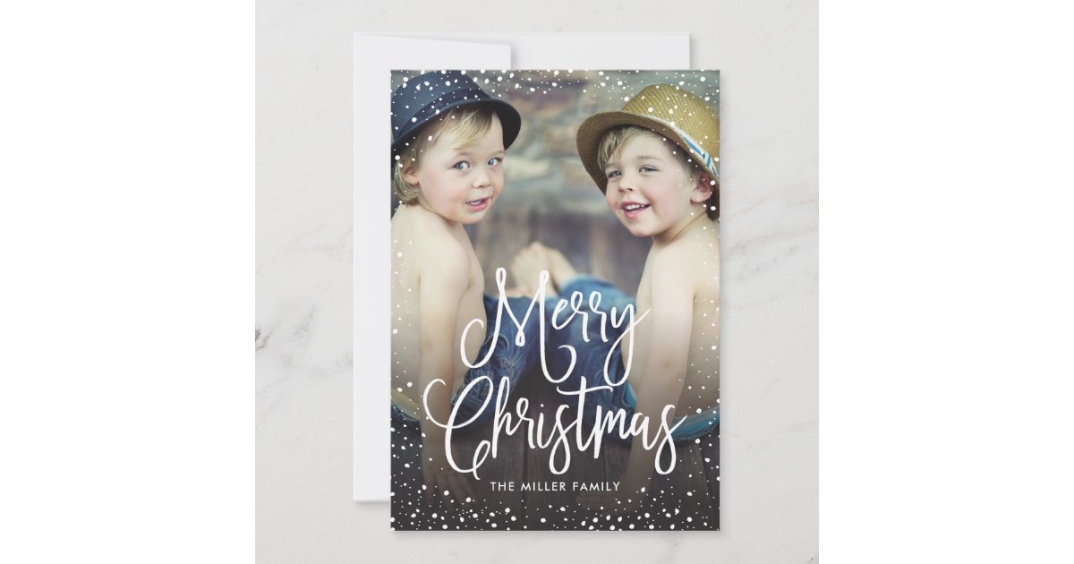 Happy Holidays Christmas Snow Photo Holiday Card | Zazzle