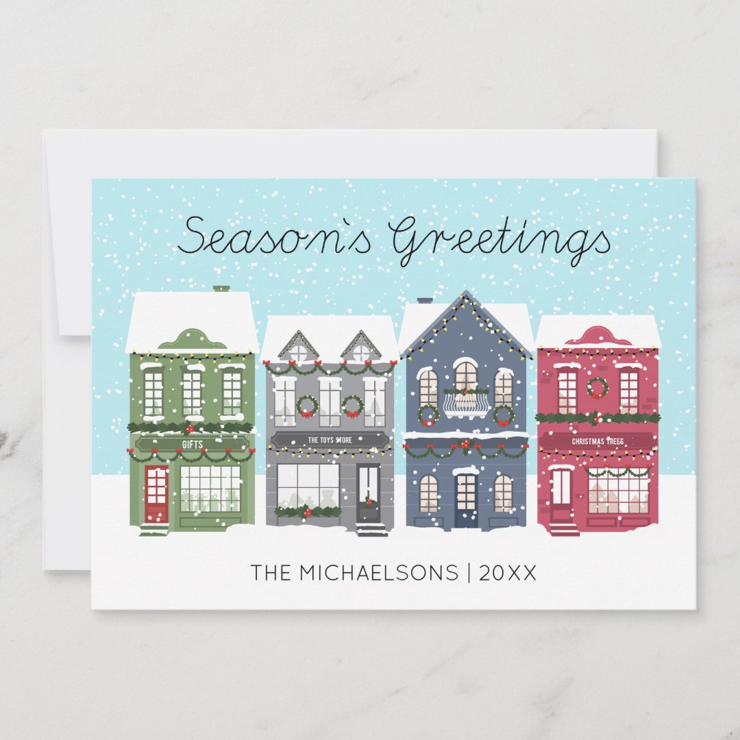 Happy Holidays Christmas Town | Photo Holiday Card | Zazzle
