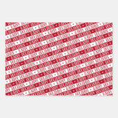 Happy Holidays cute dot stripes red white Wrapping Paper Sheets | Zazzle