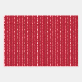 Happy Holidays cute dot stripes red white Wrapping Paper Sheets | Zazzle