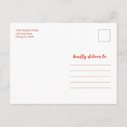 Happy Holidays Cute Red Script Photo Christmas Postcard | Zazzle