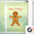 Happy Holidays - Gingerbread Man Window Cling | Zazzle