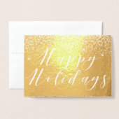 Happy Holidays & Glitter Classic Typography Design Foil Card | Zazzle