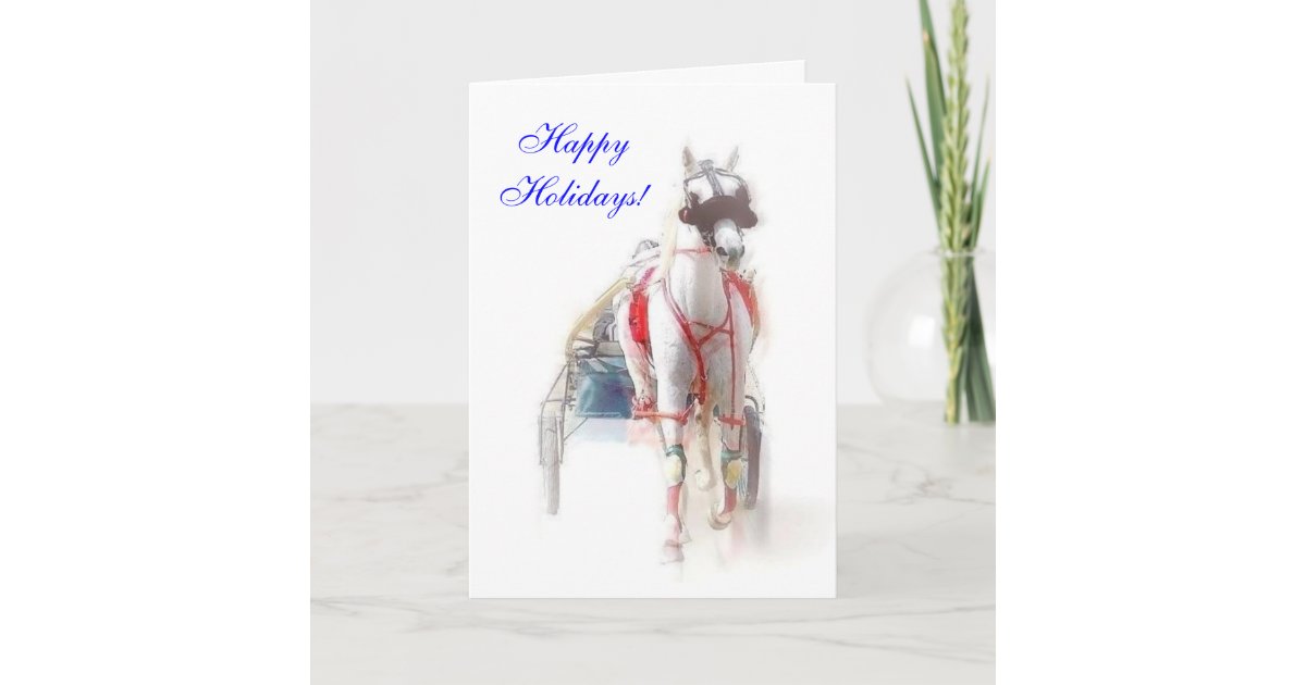 Happy Holidays Harness Racing Card | Zazzle