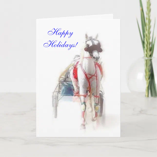 Happy Holidays Harness Racing Card | Zazzle