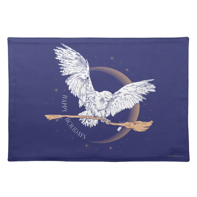 Happy Holidays Hedwig Delivery Cloth Placemat | Zazzle
