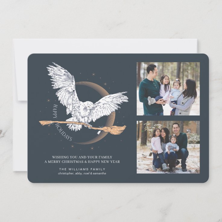Happy Holidays Hedwig Delivery | Family Photo Card | Zazzle
