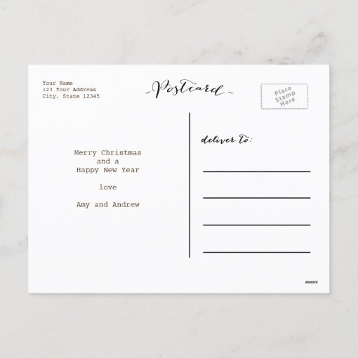 HAPPY HOLIDAYS | HOLIDAY PHOTO POSTCARD | Zazzle