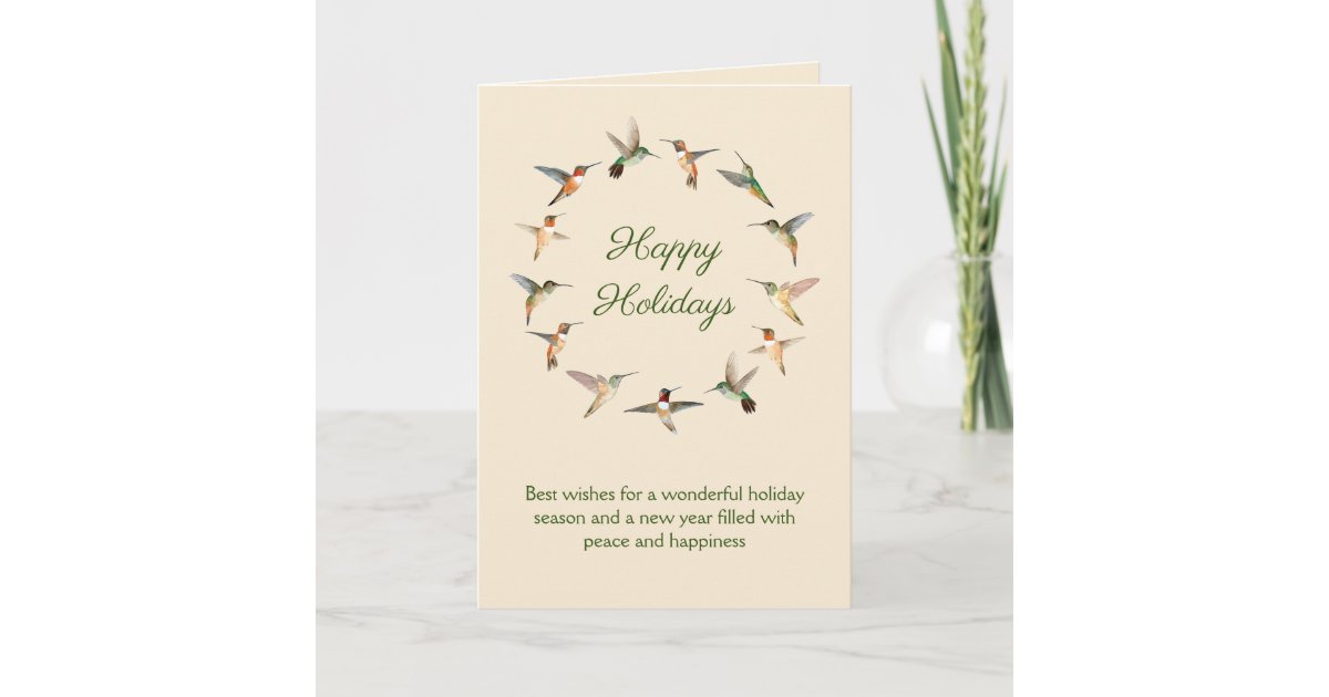 Happy Holidays Hummingbird Holiday Card | Zazzle