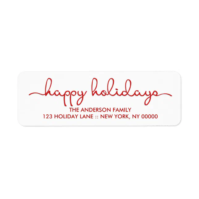 Happy Holidays Modern Hand Lettered Script Label | Zazzle