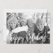 Happy Holidays Modern Handwritten Script Photo Holiday Card | Zazzle