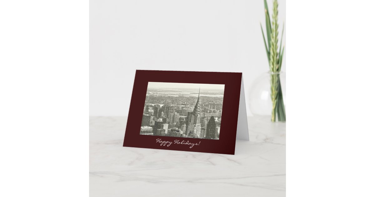 Happy Holidays - New York City in the Snow Holiday Card | Zazzle