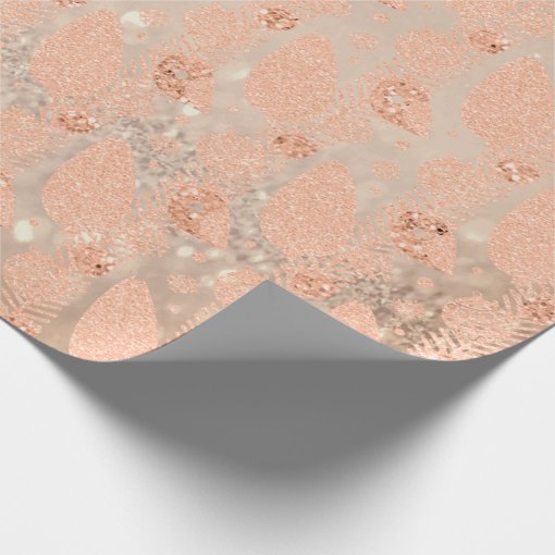 Happy Holidays Peach Rose Gold Glitter Christmas Wrapping Paper | Zazzle