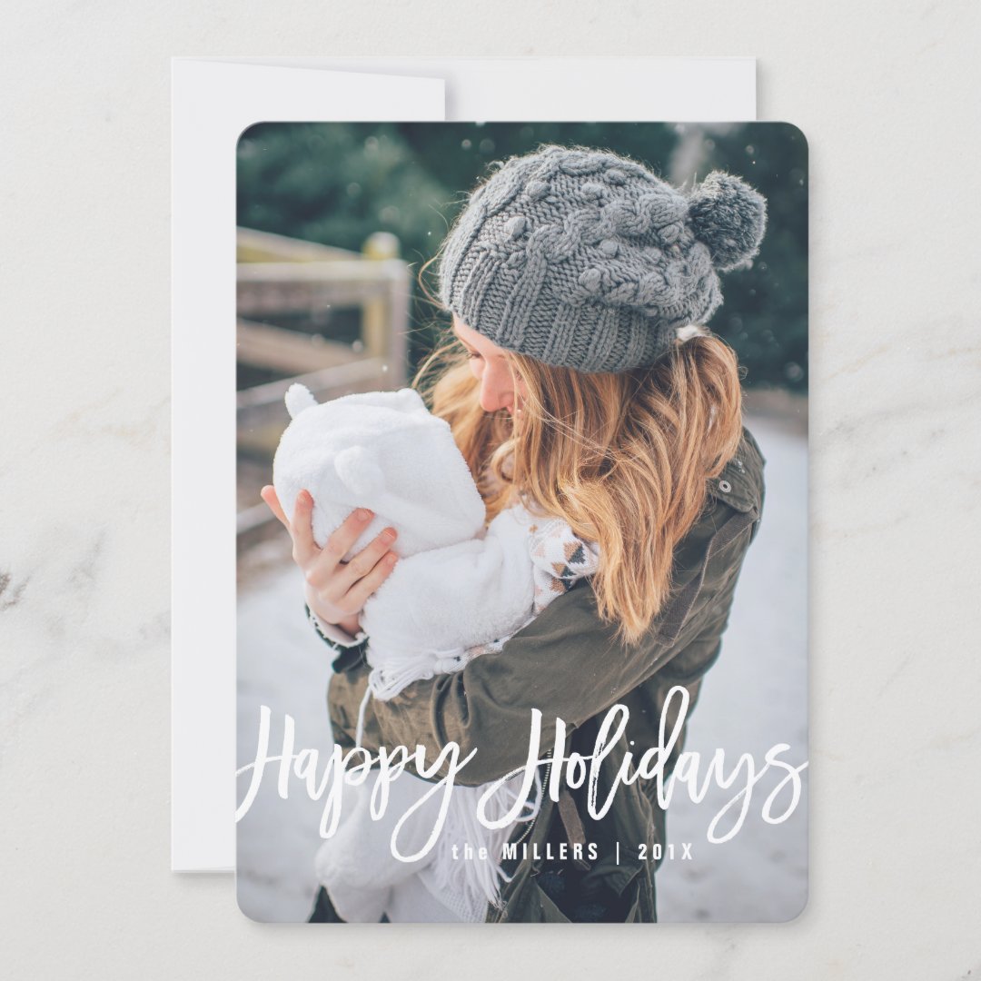 Happy Holidays Photo Card, vertical Holiday Card | Zazzle